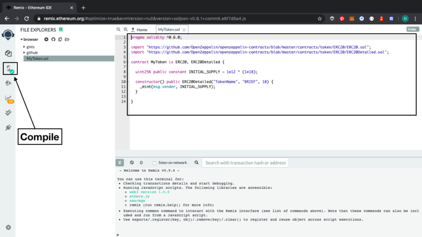Issue Your Own Token - Ethereum for Beginners - LearnThings.Online